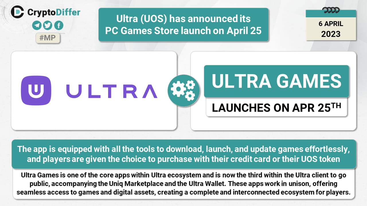 Ultra (UOS) has announced its PC Games Store launch on April | CryptoDiffer on Binance Square