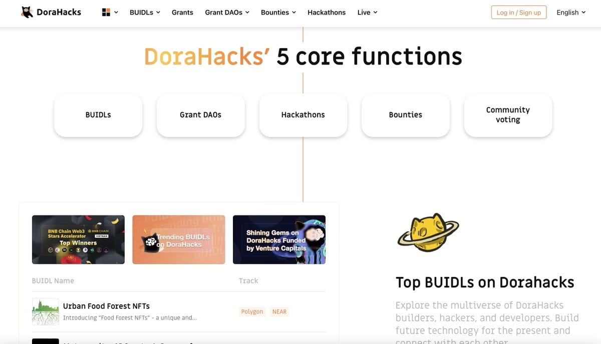 DoraHacks home page UI (before login) has been updated! The | DoraHacks on Binance Square
