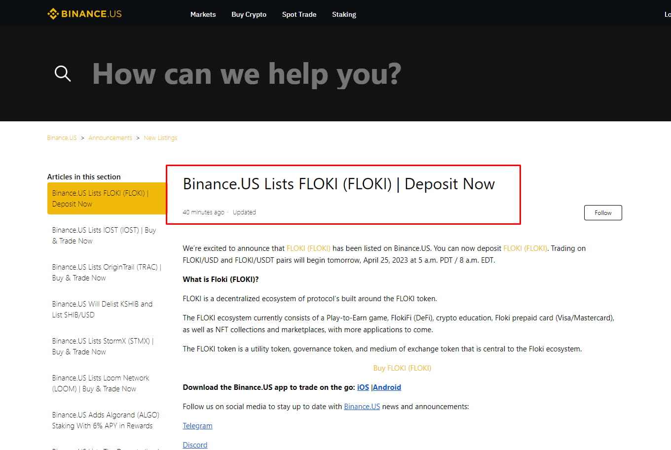 Just in : Binance,US List popular Meme token #FLOKI It ju | Captain on Binance Square