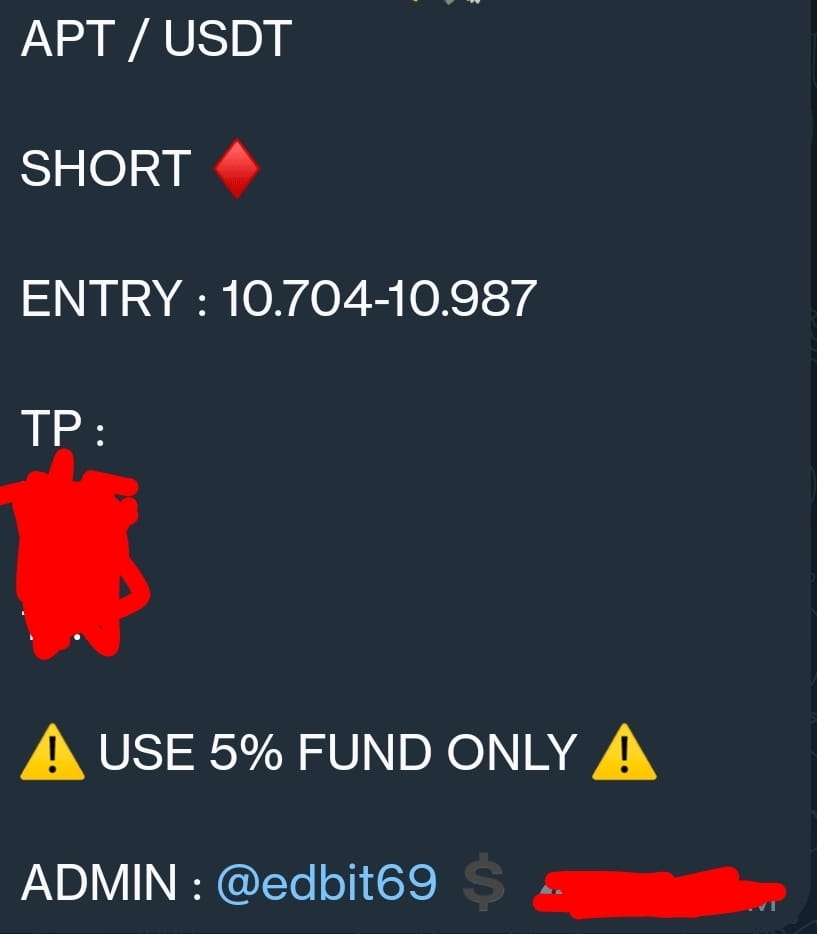 #APT / #USDT Short ♦️ TP / SL : 📩(Profile) | edbitcrypto on Binance Square