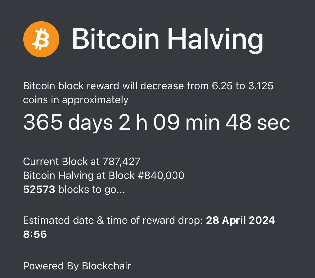 Next Bitcoin Halving is a year away!! ETA: April 28, 2024 # | The Buzzing Bee on Binance Square