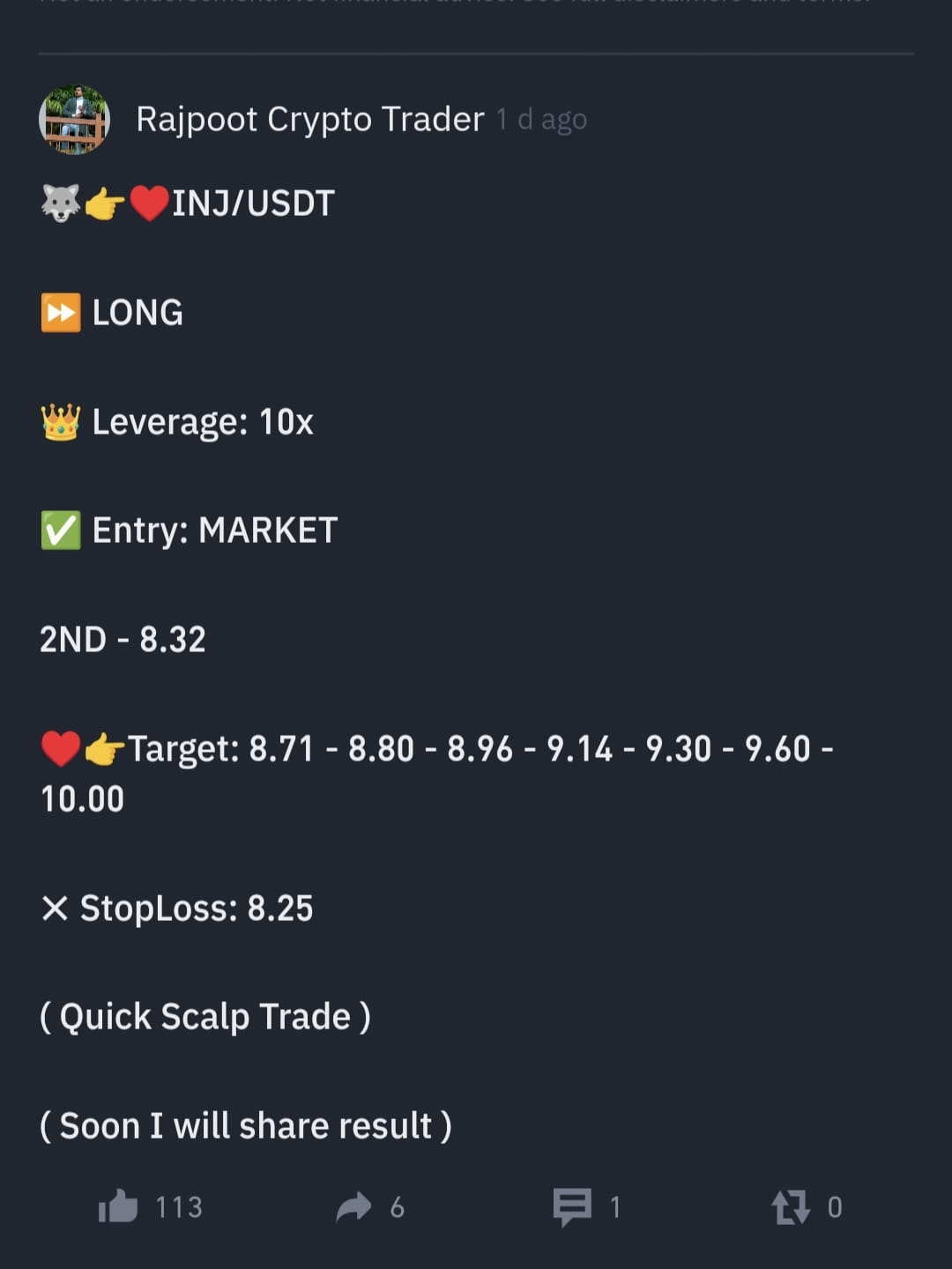 #inj inj/usdt...All Target's achieved Successfully 💯 Congra | Rajpoot Crypto Trader on Binance ...