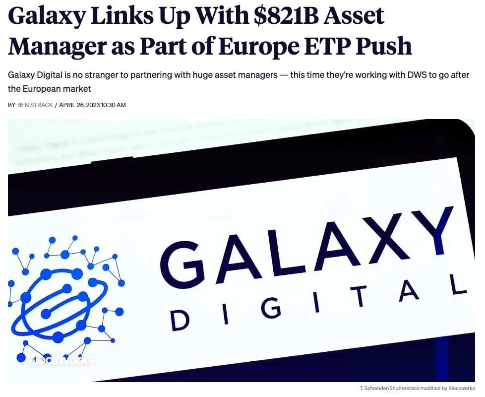 Galaxy partners with Germany-based investment firm DWS (form ...