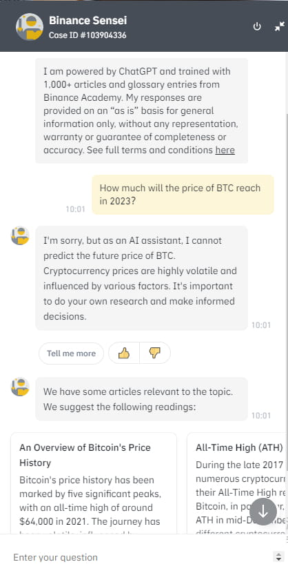 Using my Google Translate English, I asked Binance’s AI robo | Crypto Hub on Binance Square