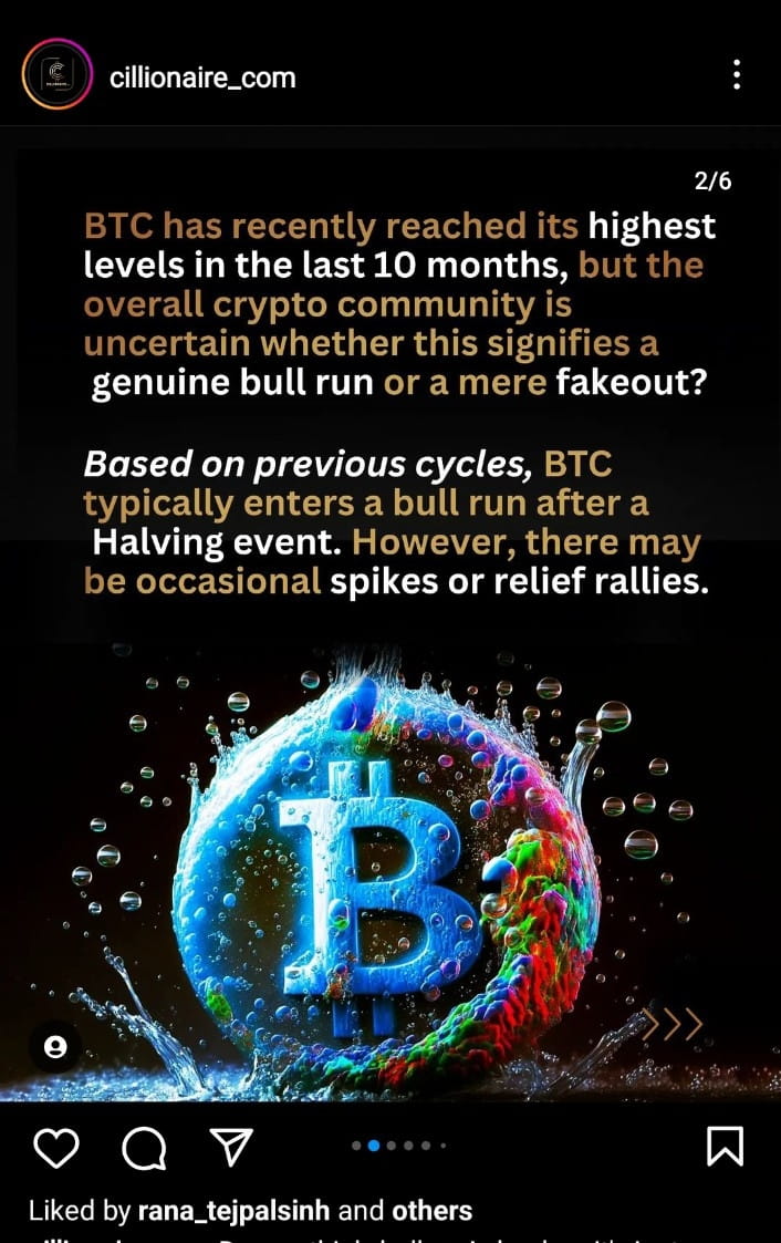 Based on previous cycles, BTC typically enters a bull run af | Gautam ...