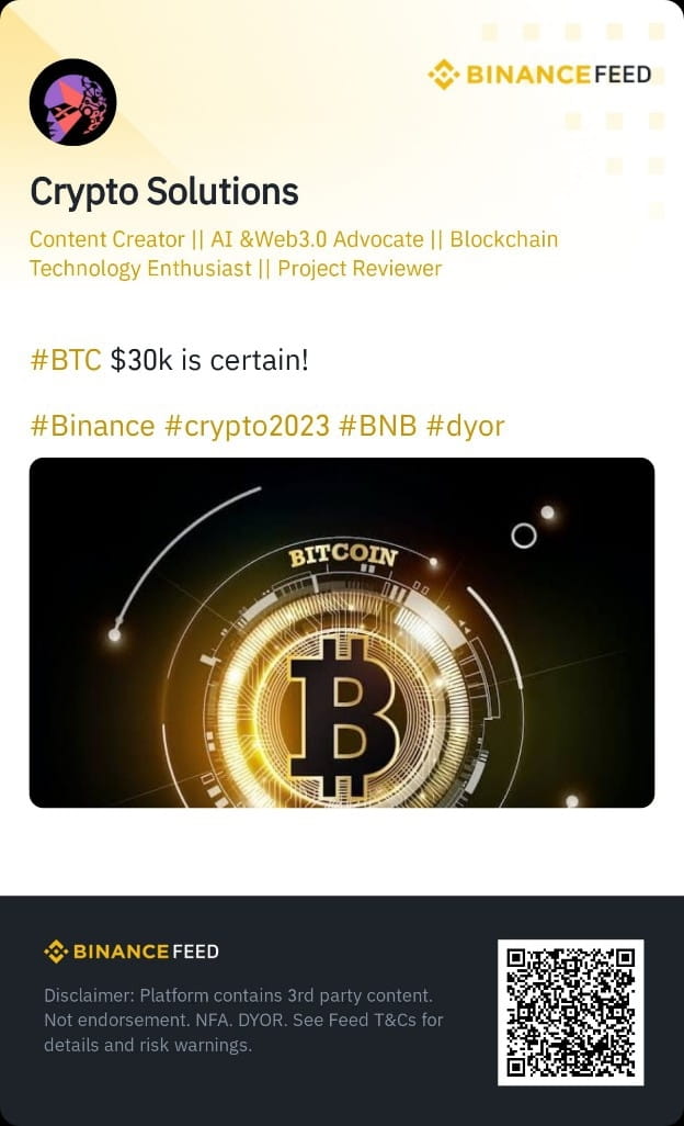 And we hit 🎯 more than $30k after my post😇 #Binance #crypt | Crypto Solutions on Binance Square