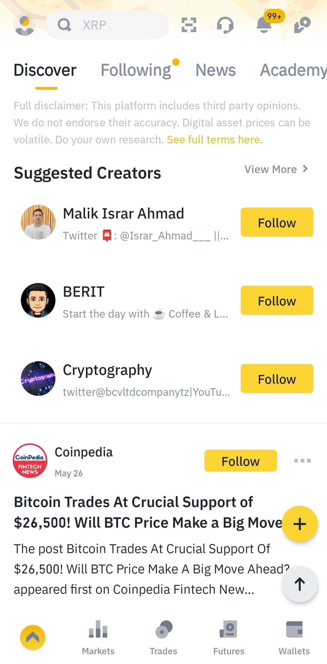 Suggested Creators of the Day 'Cryptography' is there make s | Kasonso-Cryptography on Binance ...