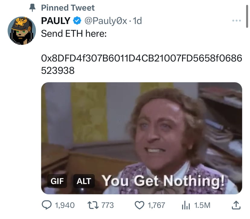 Pauly0x , A Crypto Twitter Influencer just posted a post wit | Crypto Master Community on ...