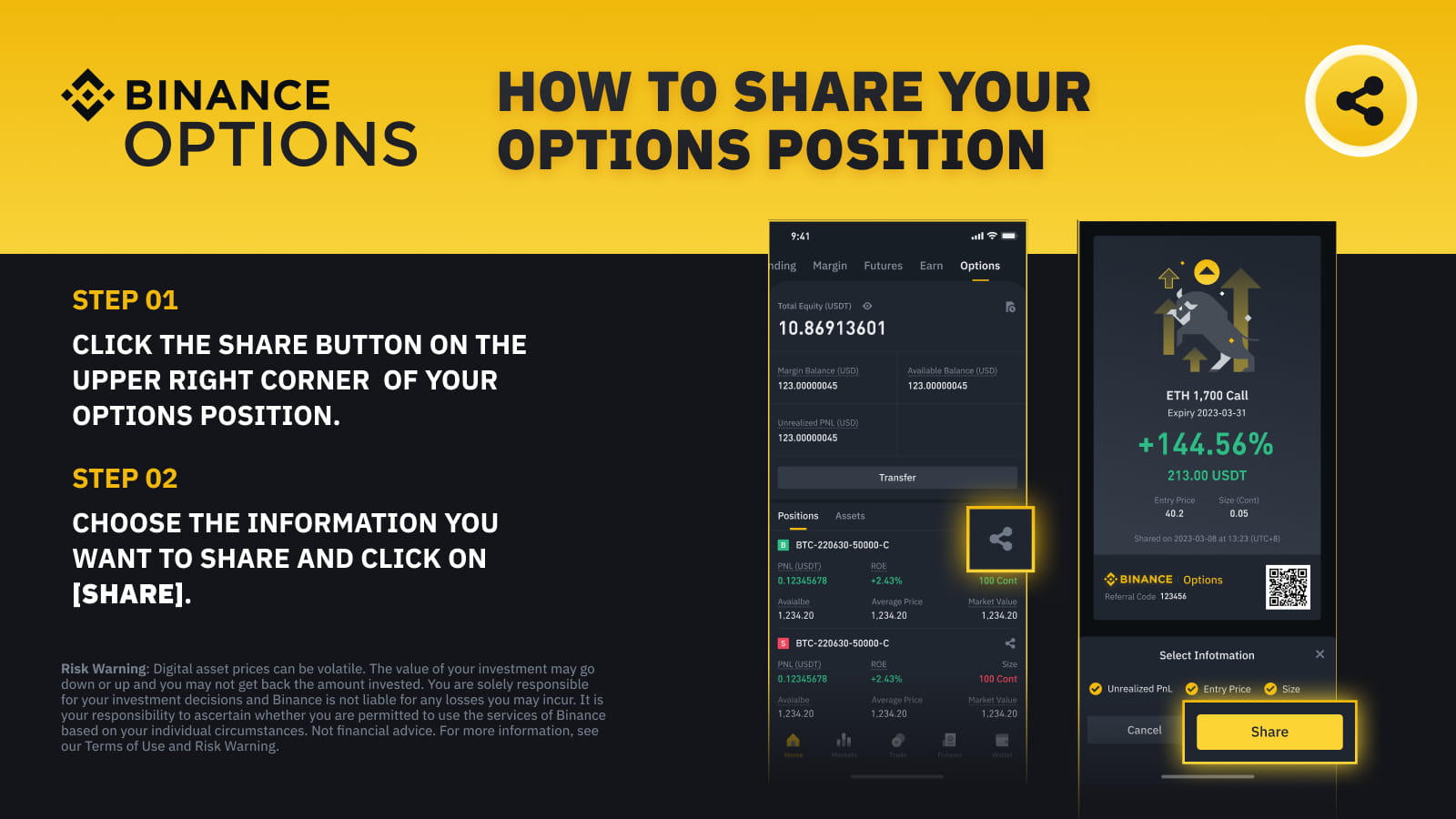 Eager to show off your Options Position? 📈 Share it in one | Binance ...