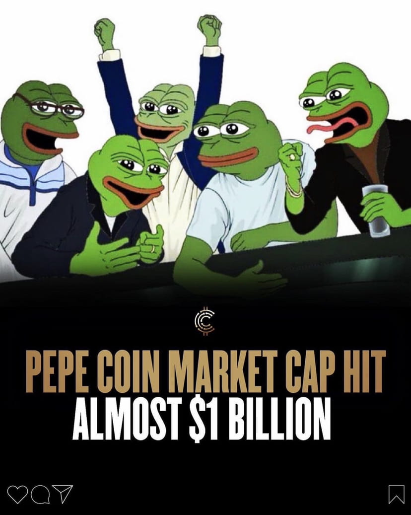 $PEPE the new Meme Lord 🐸 Top 60 by market cap of $900M | Cillionaire ...