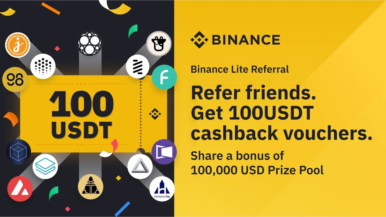 Invite your friends and get 100 USDT! Binance Lite Referral ...