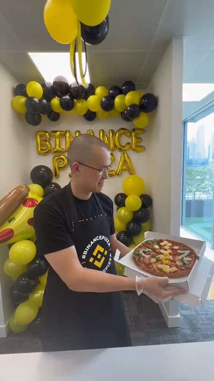 CZ congratulated the entire Binance family with Bitcoin Pizza Day ...