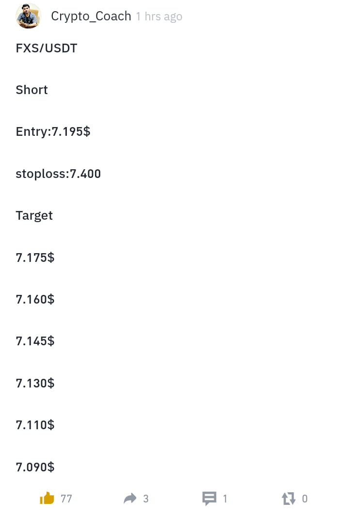 FXS/USDT Target 3 Done🔥🔥 | Crypto_Coach on Binance Square
