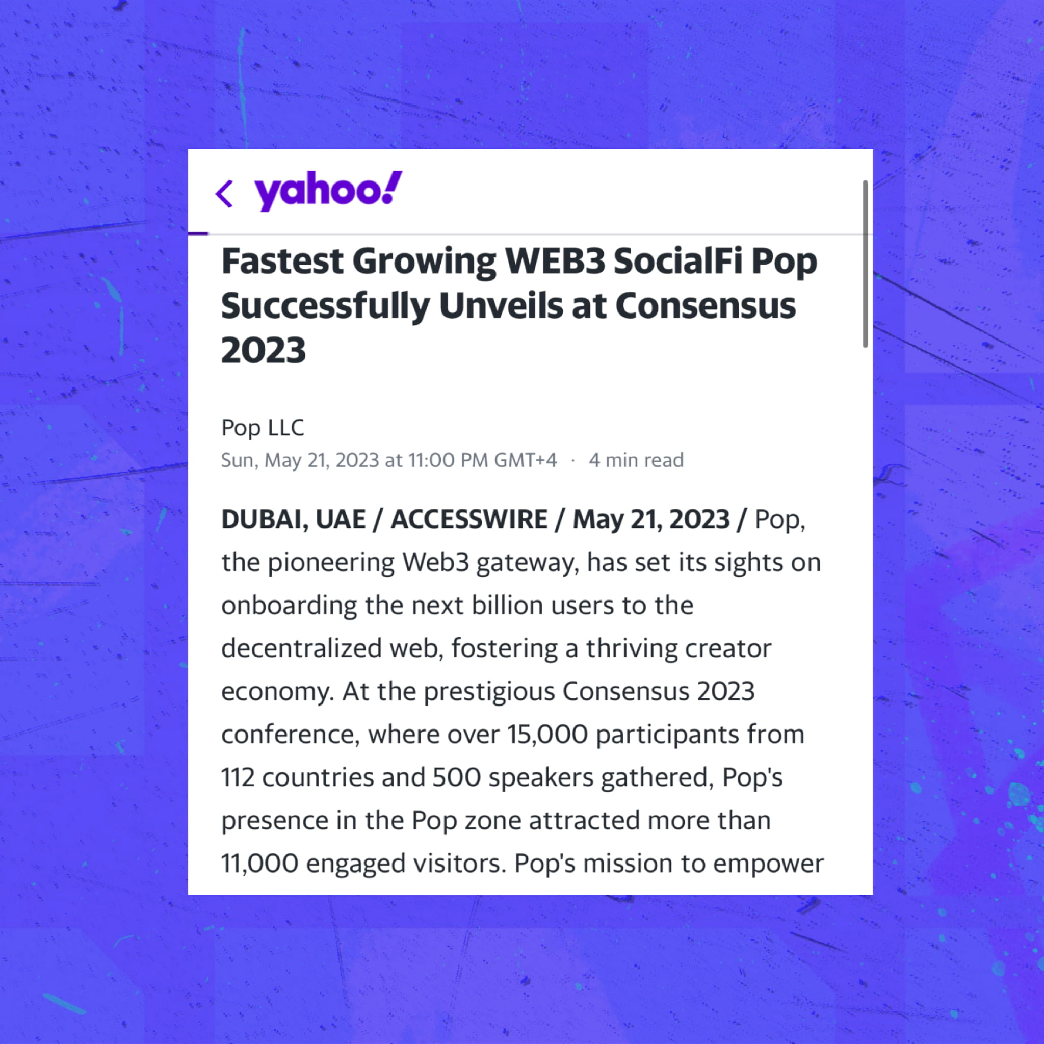 📢 Look what just Popped on Yahoo Finance! Read all about wh | Pop ...