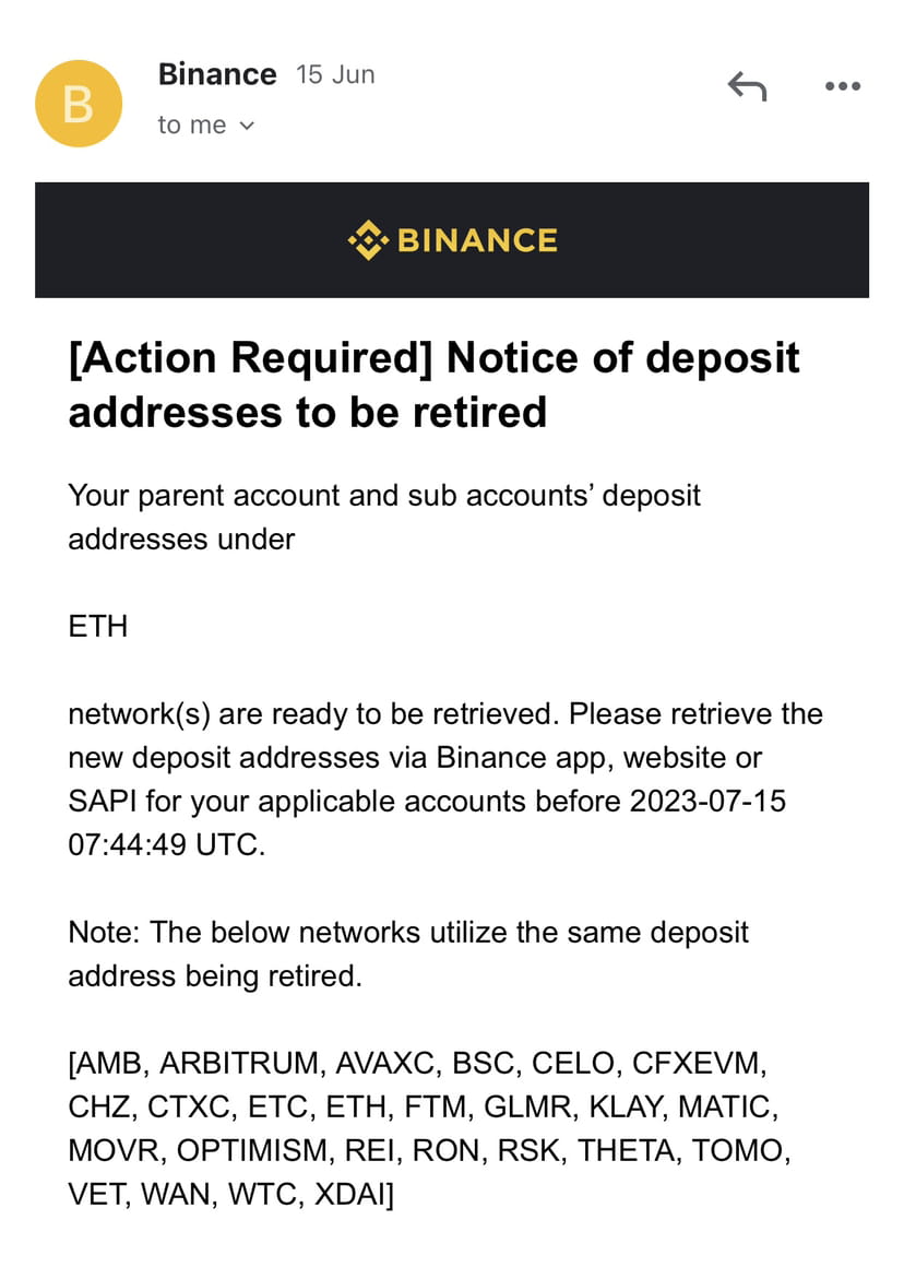 📢 Important Notice: Deposit Addresses Expiring soon! 🚨 📅 | Official ...