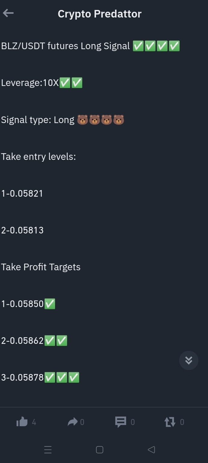 BLZ/USDT Target 1 done Amazing results and good profits | Crypto Predattor on Binance Square