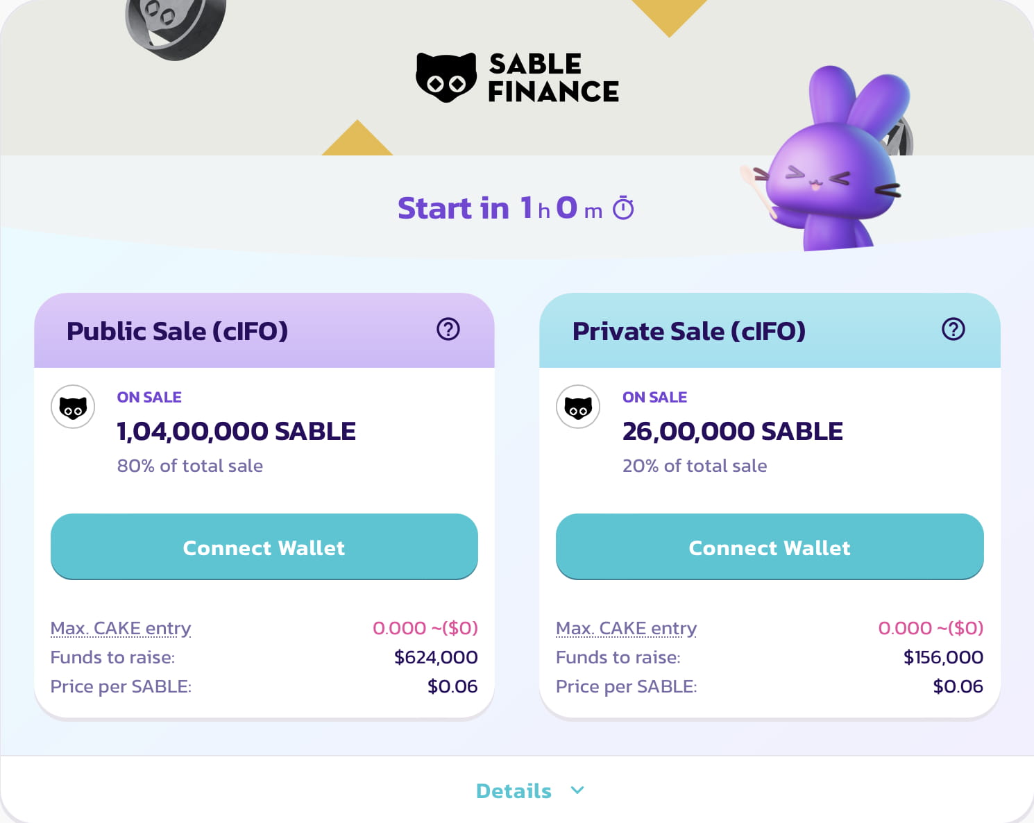 🦊🐰 The Sable Finance #cIFO is going LIVE in 1 hour! 🛍️ V | PancakeSwap on Binance Square