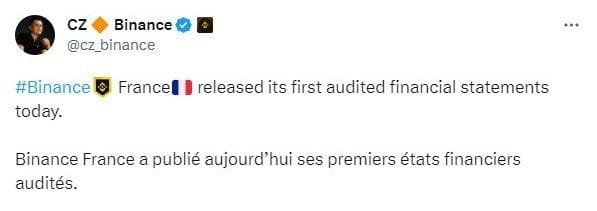 🇫🇷 Binance France exchange has undergone an audit of its | Prometheus ...