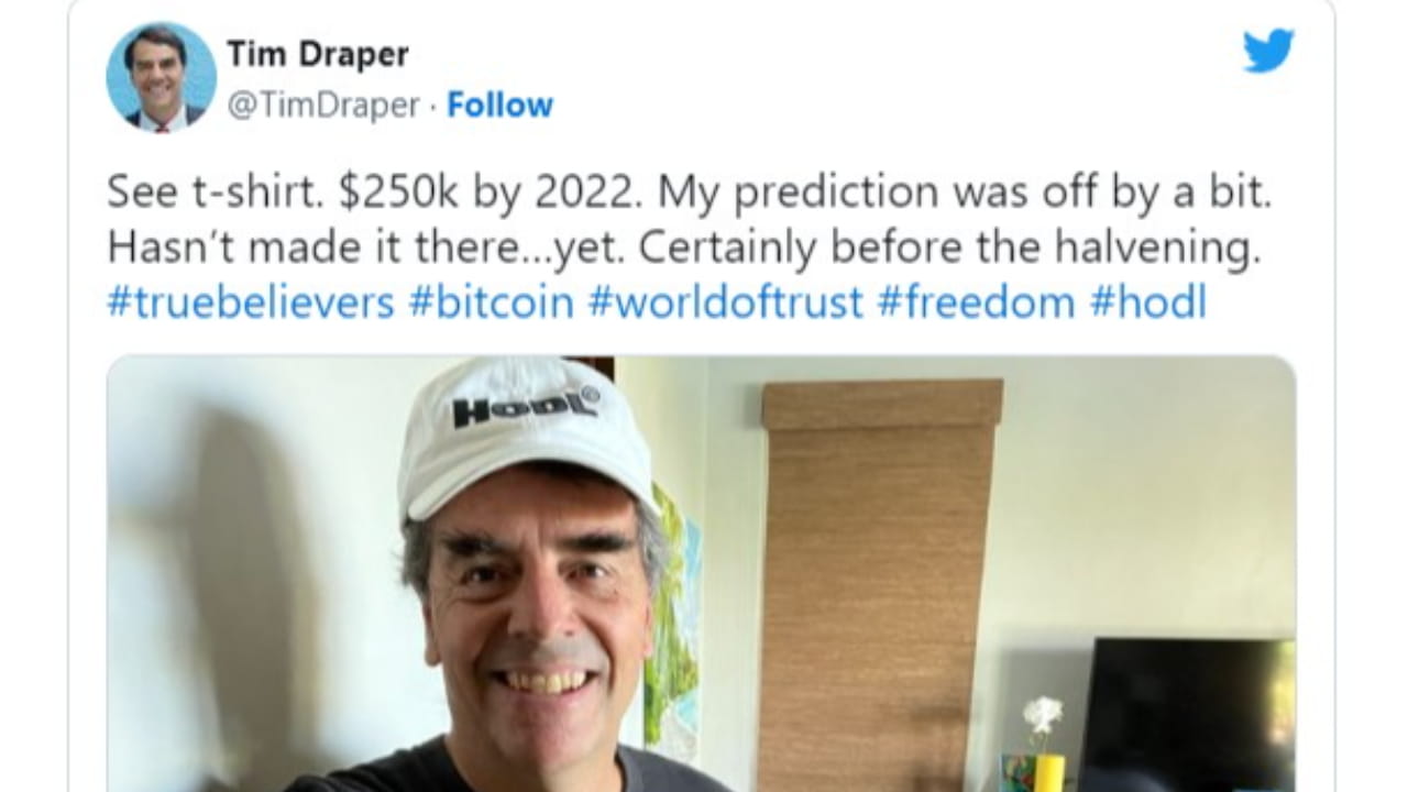 Tim Draper raises Bitcoin price estimate to $250K by 2025 | Mister ...