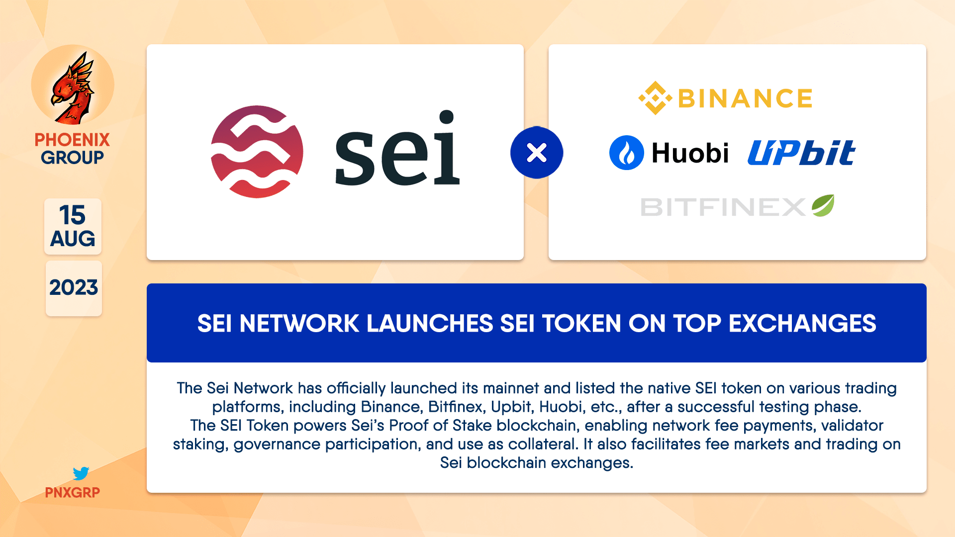 #SEI NETWORK LAUNCHES SEI TOKEN ON TOP EXCHANGES The Sei | Phoenix Group on Binance Square