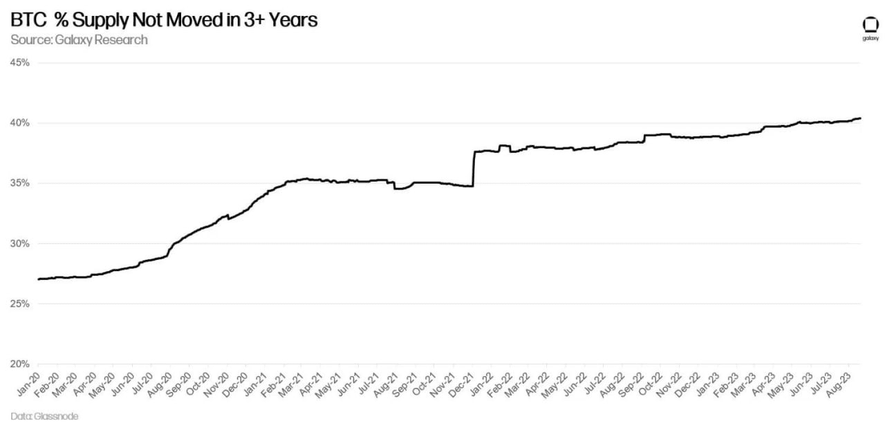 $BTC The percentage of Bitcoin supply that has not moved f | DOUBLETOPUA on Binance Square