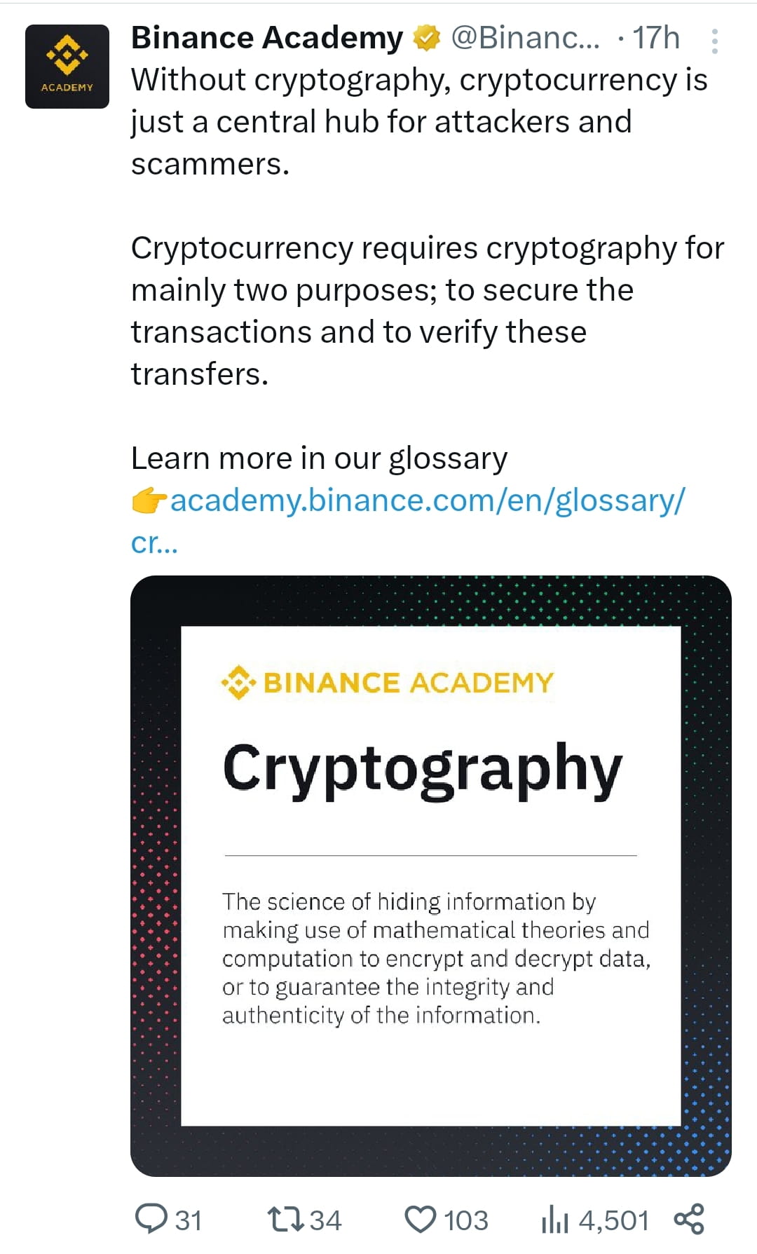 I have some meaning to use Cryptography as my nickname on th | Kasonso-Cryptography on Binance ...