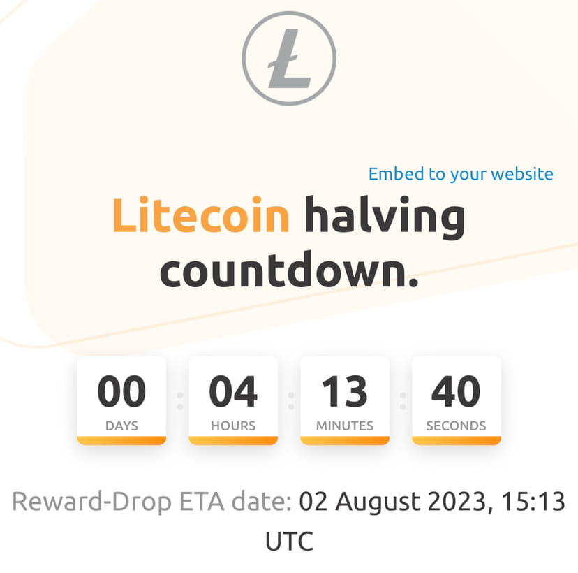 🟥 4 hours left until Litecoin halving. The reward of miner | TopCryptoNews on Binance Square