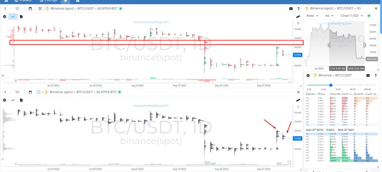 Bitcoin#btcmidterm Fig 1. The cluster chart shows a large ac | Vazya ...