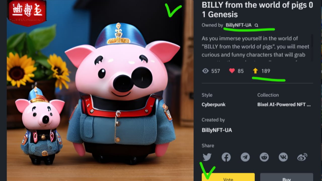 It's time to take an active part in voting for the NFT BILLY "BIXEL CHALLENGE" collection ...