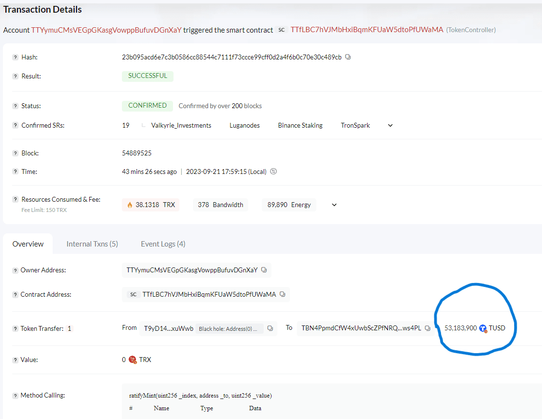 💰💎💼 Mystery Minting! $53M in $TUSD Tokens Created at Secr | EyeOnChain ...