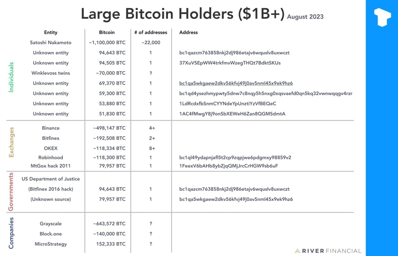 According to recent data, the largest Bitcoin holders | 7703smne on ...