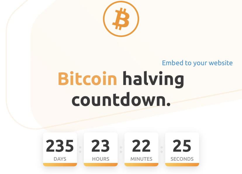 235 Days until the #bitcoin halving. Are you happy with t | IDEHEN on ...