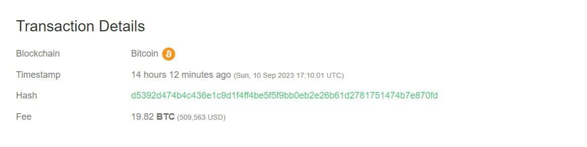 Fee 19.82 BTC per translation🤯 • This is the amount paid b | Sharkus on ...
