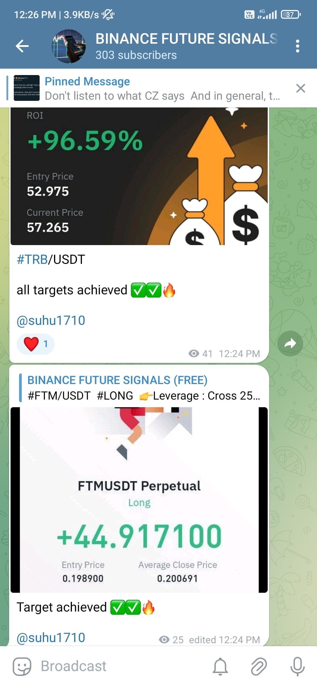 #TRB/USDT all targets achieved profit - 100 % by @su | BS trading on Binance Square