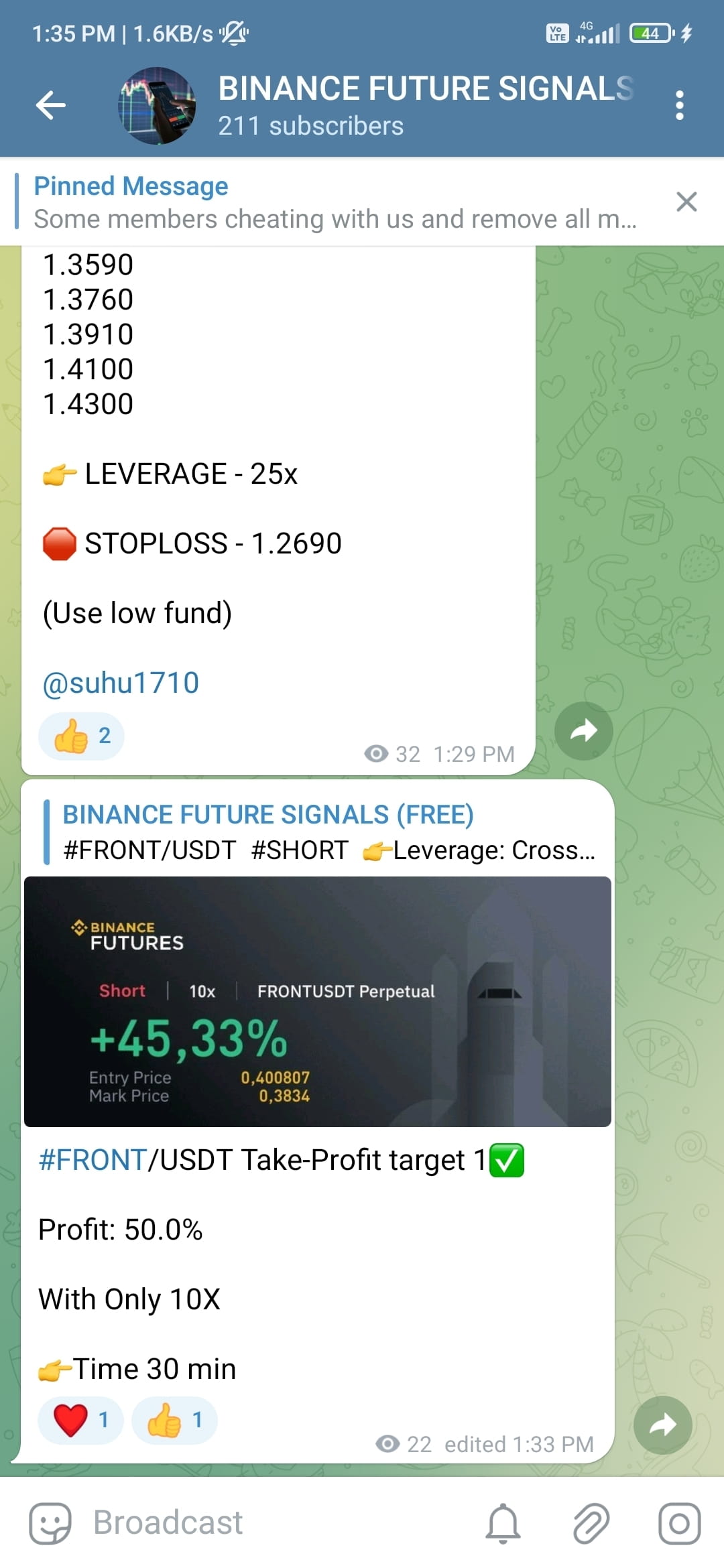 #FRONT/USDT Take-Profit target 1 Profit: 50.0% With Onl | BS trading on Binance Square