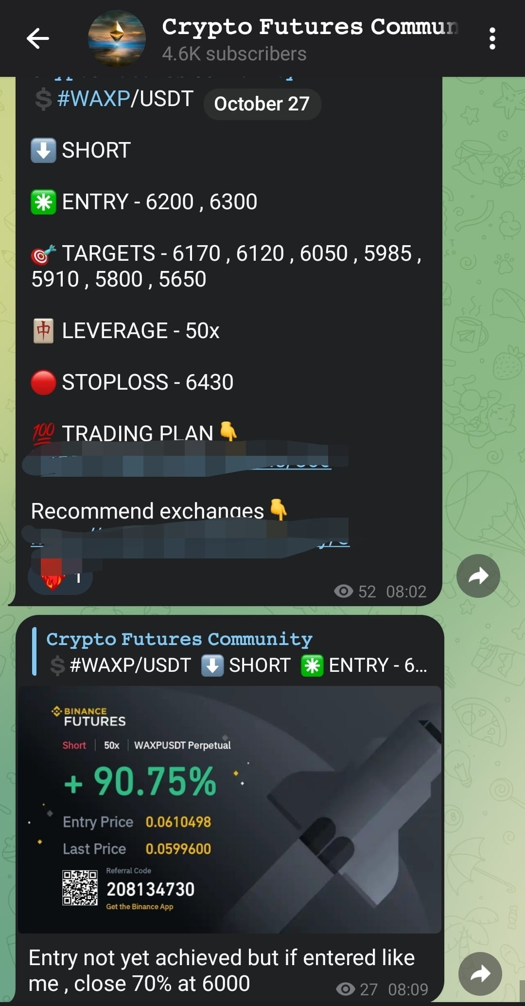 Entry not yet achieved but if entered like me , close 70% at | Crypto ...