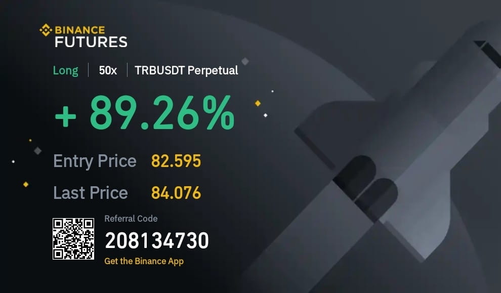 💲#TRB/USDT ⬆️ LONG ️ ENTRY - 82.500 , 80 🎯 TARGETS - | Crypto Sat on ...