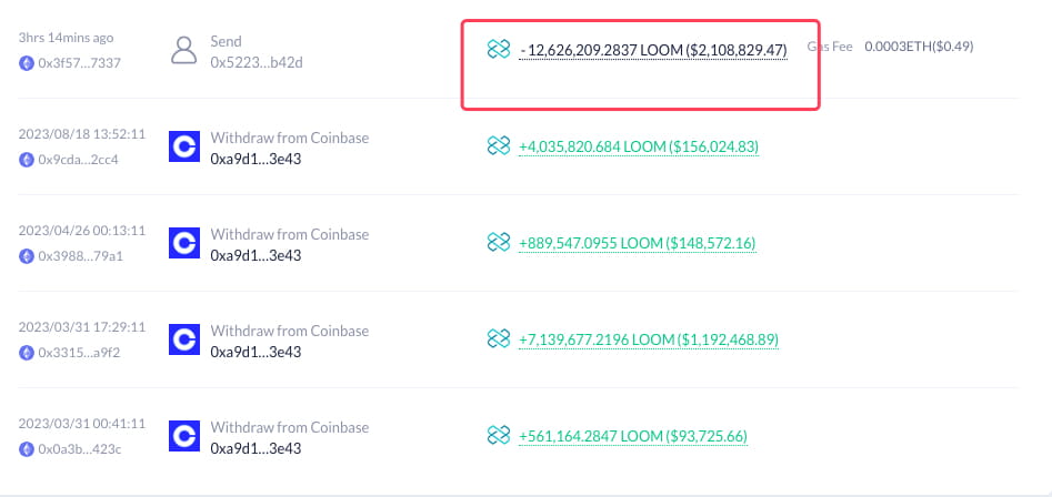 Binance Hot List $LOOM 3 hours ago, trader "0xc9e" transfe | CryptoTide ...