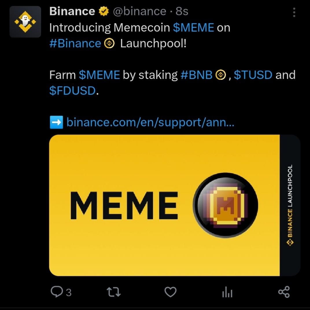 Meme season? Binance announced the 39th project in the Bina | Sslowlybot on Binance Square