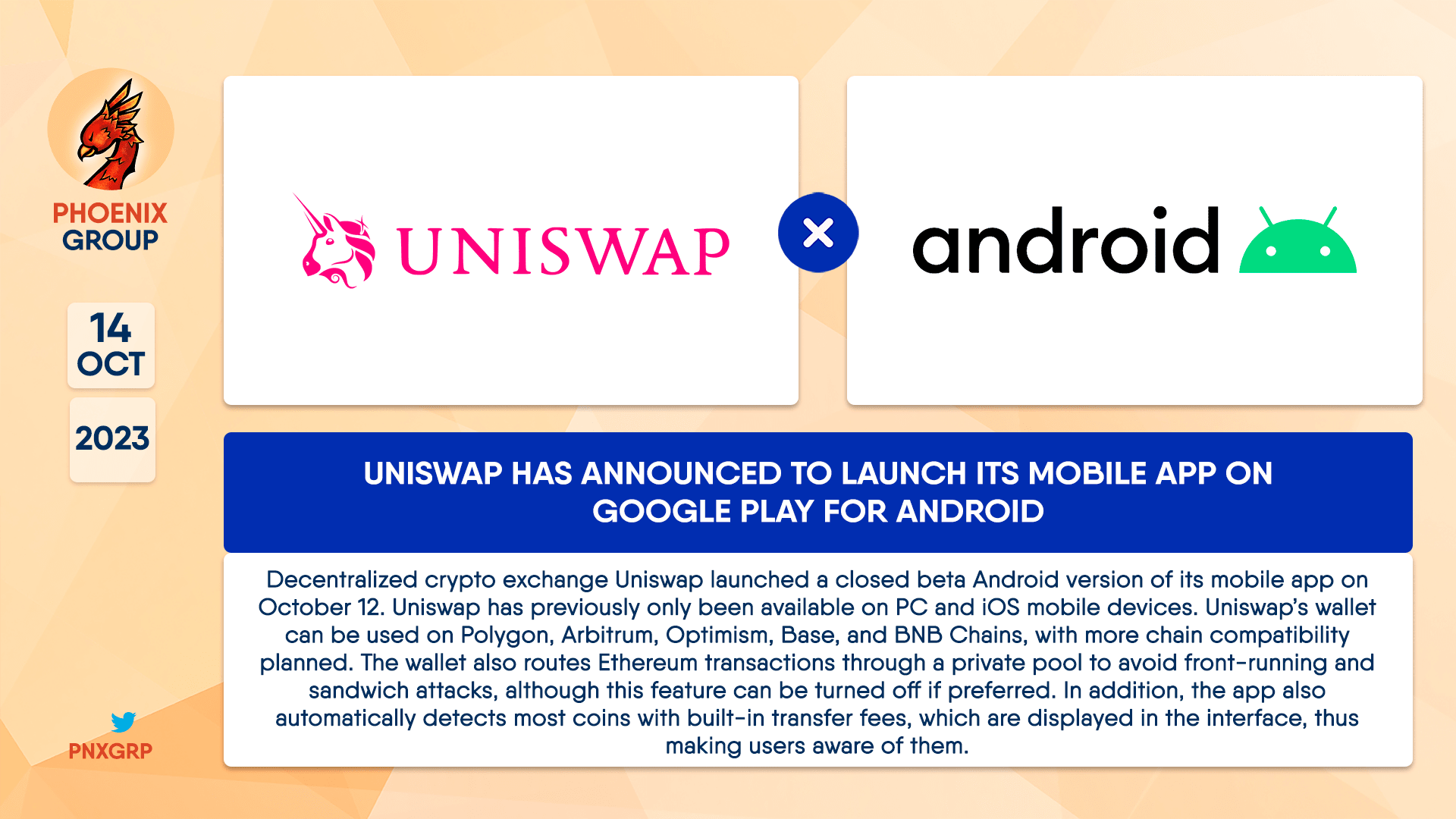 #Uniswap has announced to launch its mobile app on Google Pl | Phoenix ...