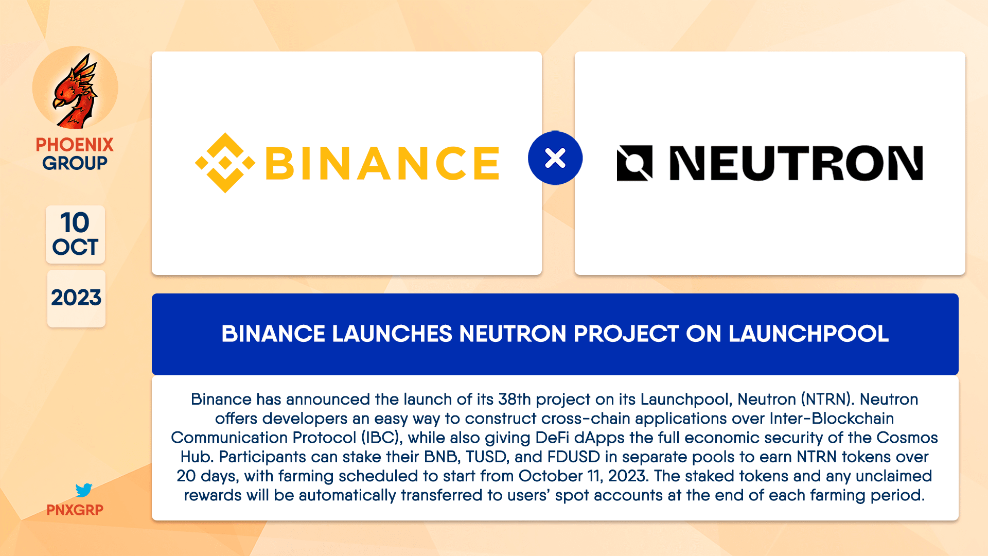 #Binance Launches Neutron Project on #Launchpool Binance ha | Phoenix Group on Binance Square