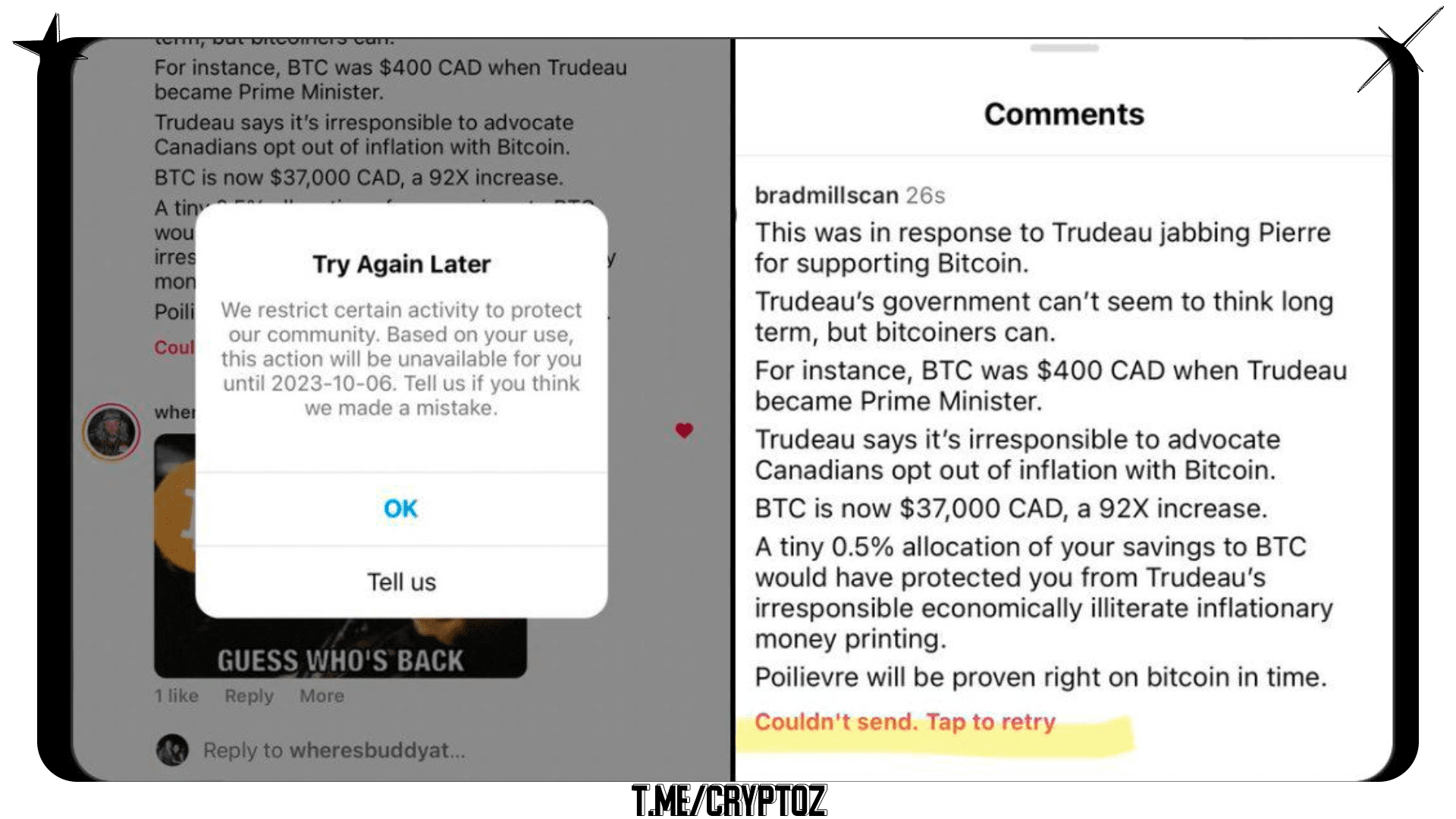👁 Instagram censors publications mentioning #Bitcoin ! | Cryptoz on Binance Square