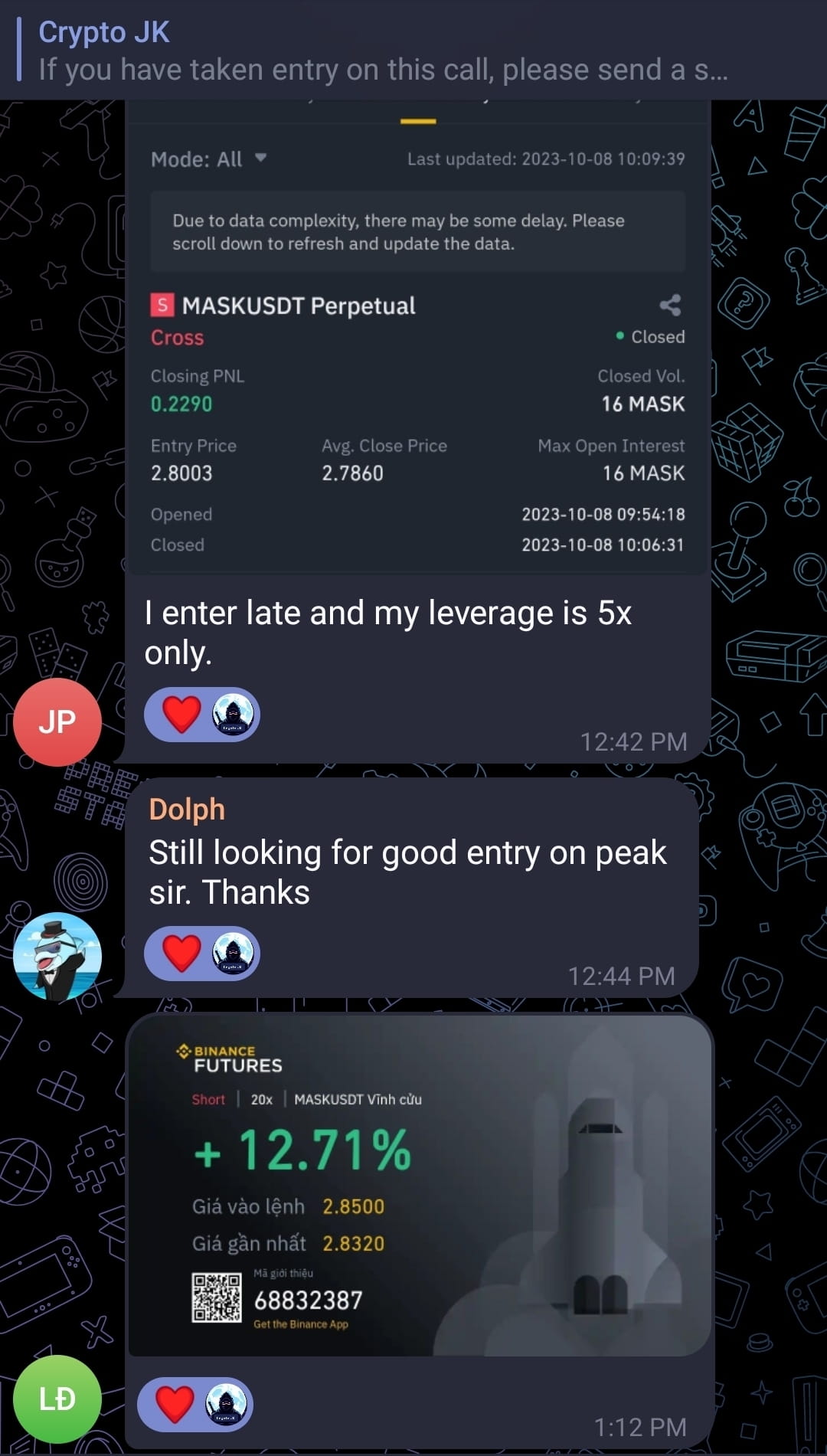 I have seen in my previous post that there was a "laugh" | Crypto JK on ...
