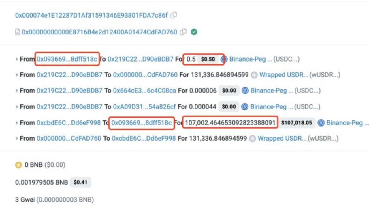 Trader 'maxed out' when swapping 131,000 USDR but only received 0 USD ...