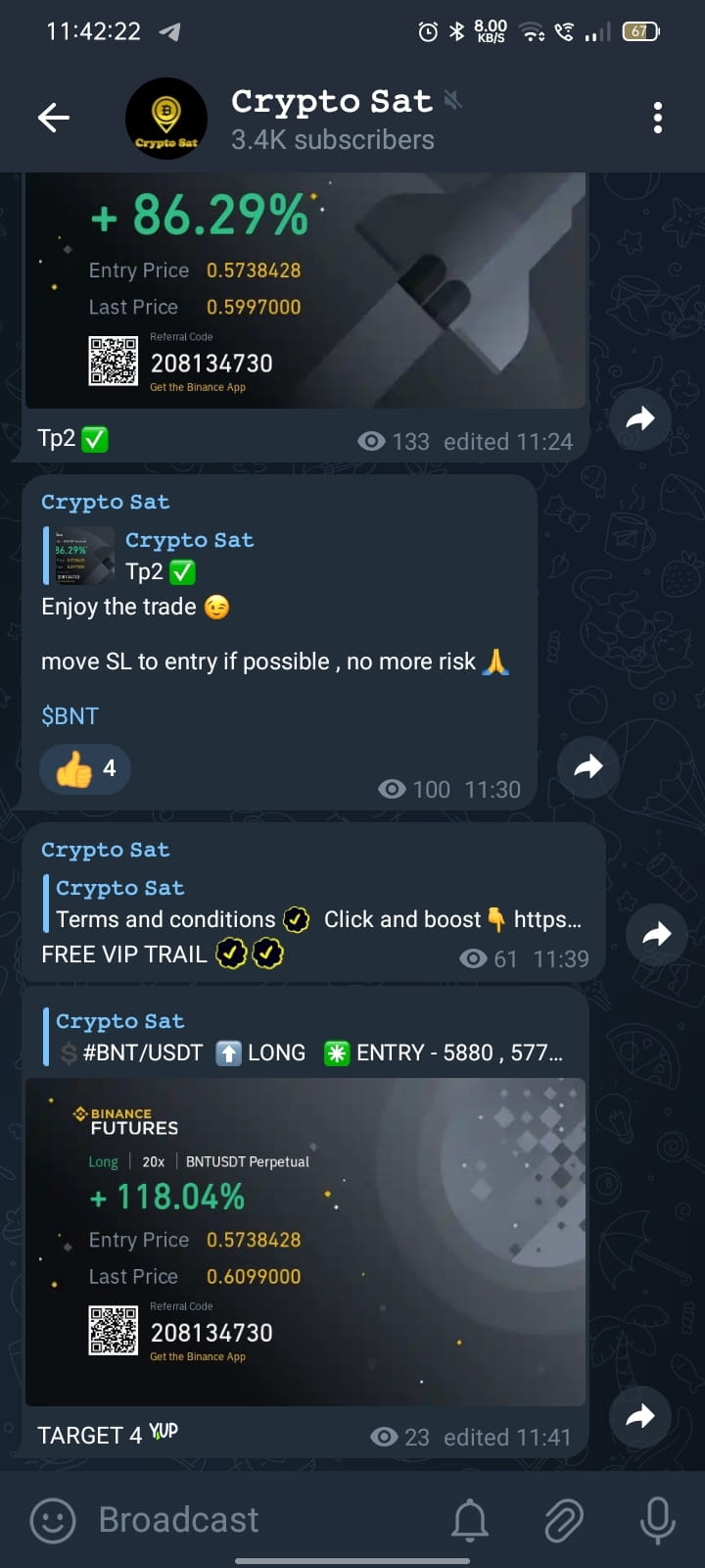 120% profit booked 😉 TARGET 4 achieved move SL to entry | Crypto Sat on ...