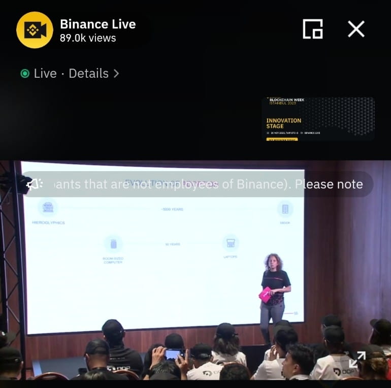 Watch live stream Binance Blockchain Week Istanbul 2023: Inn | Crypto Hustle on Binance Square