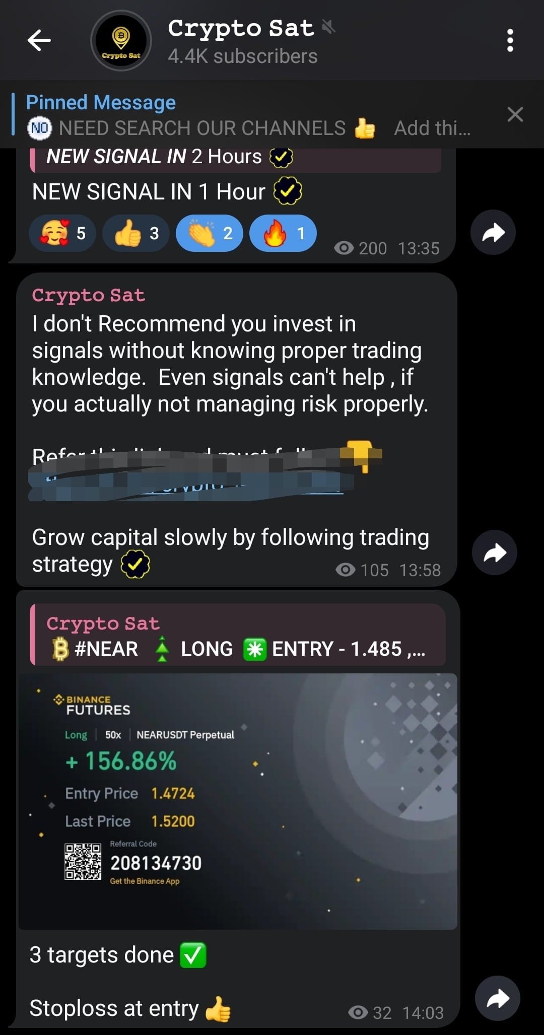 $NEAR trade update 3 targets done Stoploss at entry 👍 | Crypto Sat on ...