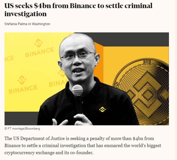 DOJ Seeks $4 Billion (4,000,000,000 USD) From #Binance For | KHALID-EL ...