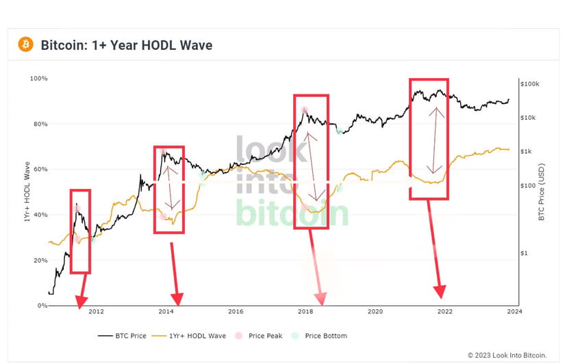 HOLD holders and BTC price benchmark trend chart, the bull m | Crypto_君 ...