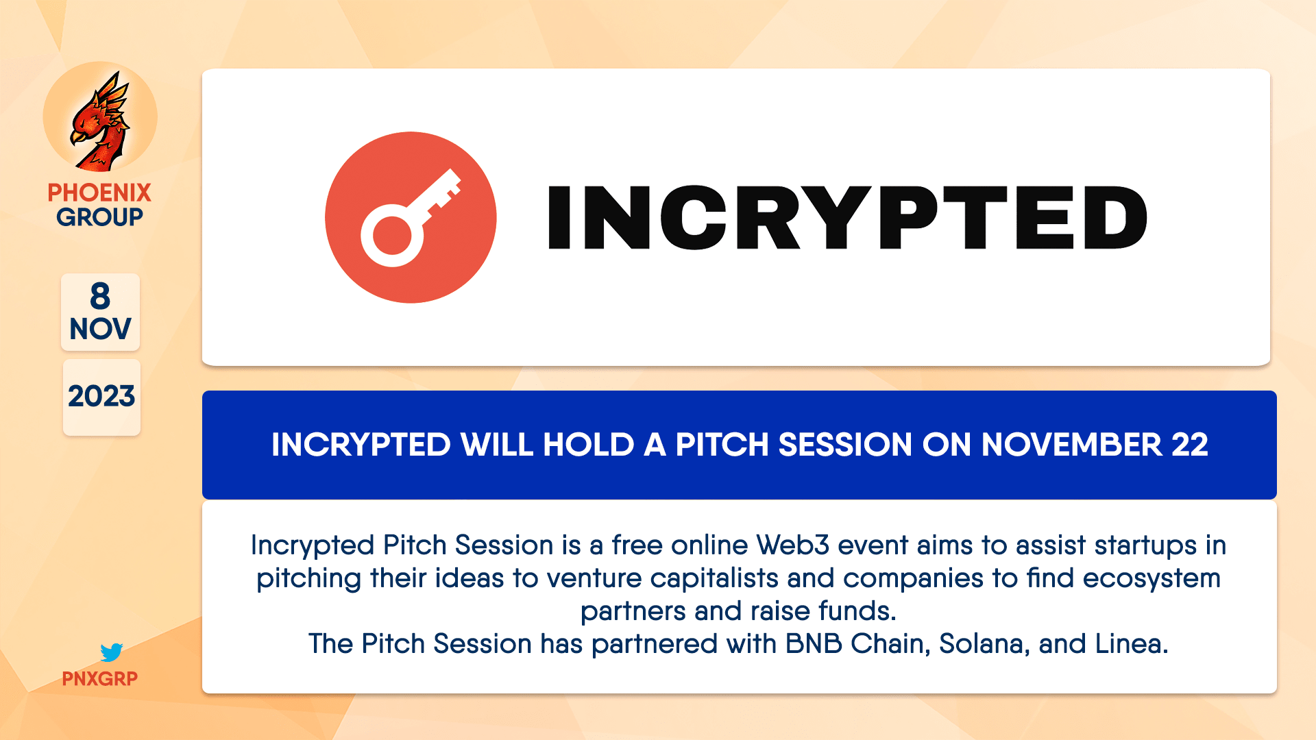 Incrypted will hold a pitch session on November 22 Incrypte | Phoenix Group on Binance Square